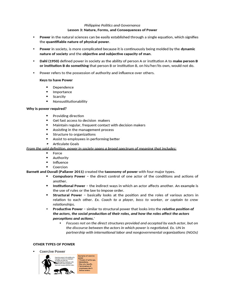 Lesson 3 Handouts | PDF | Power (Social And Political) | Non ...