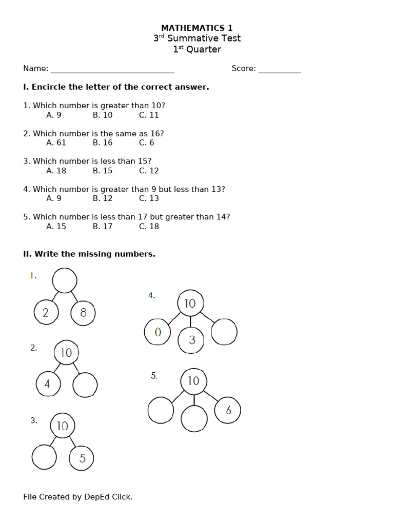 Mathematics 1 - ST3 - Q1 - Matatag | PDF | Teaching Methods & Materials