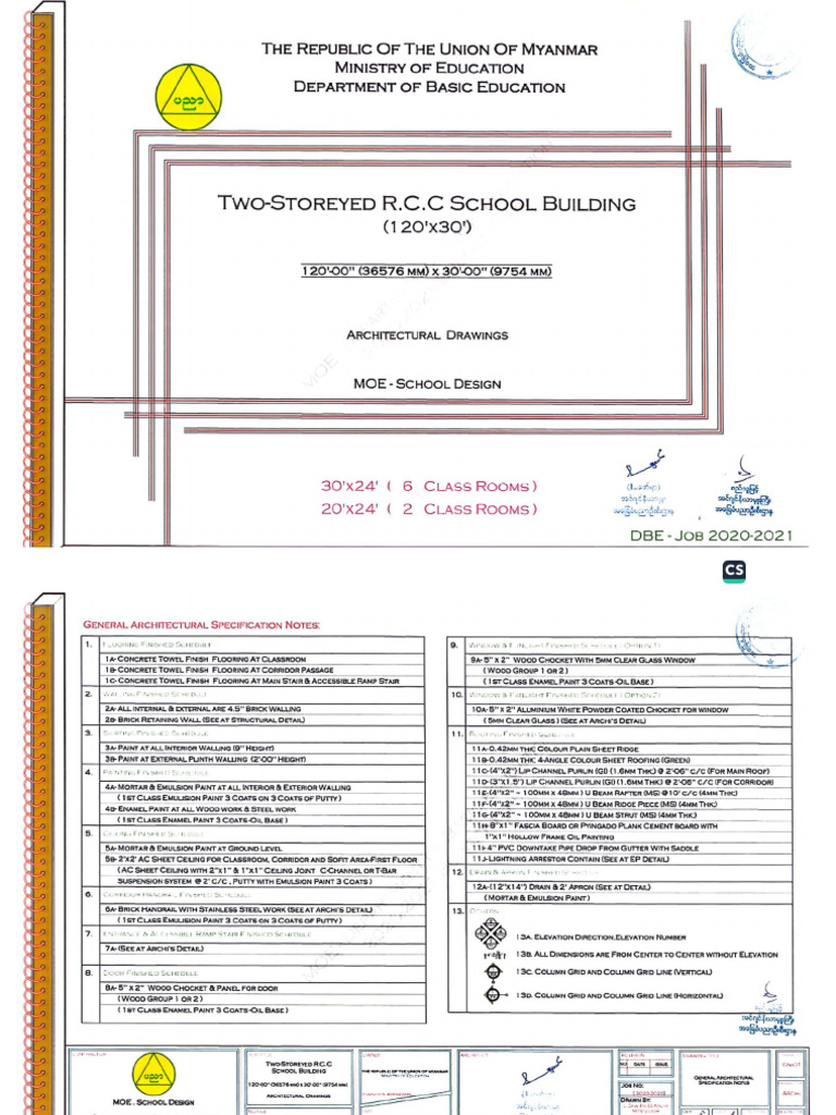 (120×30) ' RCC Two Storeyed School Building Drawing | PDF