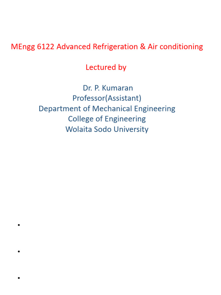 Introduction To Refrigeration | PDF | Refrigeration | Refrigerator