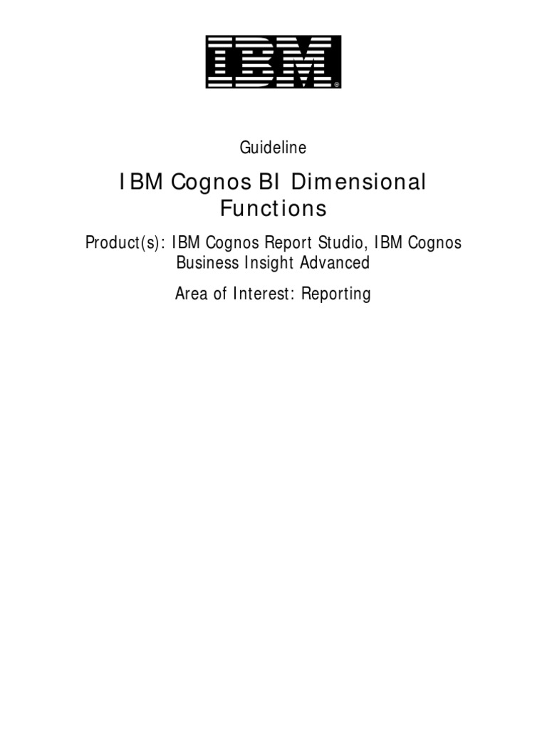 Ibm Cognos Bi Dimensional Functions Pdf Camping Parameter Computer Programming