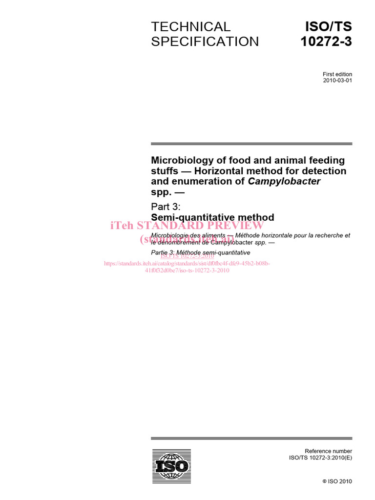 ISO-TS-10272-3-2010 Campylobacter | PDF | International Organization For Standardization ...