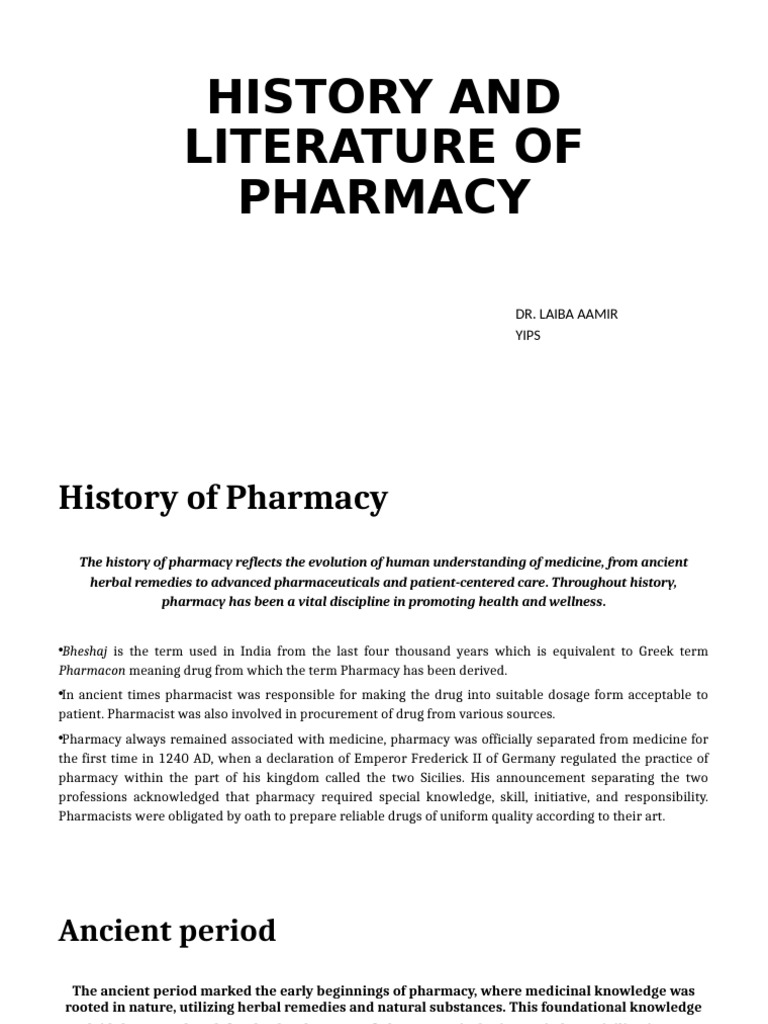 History of Pharmacy: Ancient to Modern | PDF | Pharmacy ...