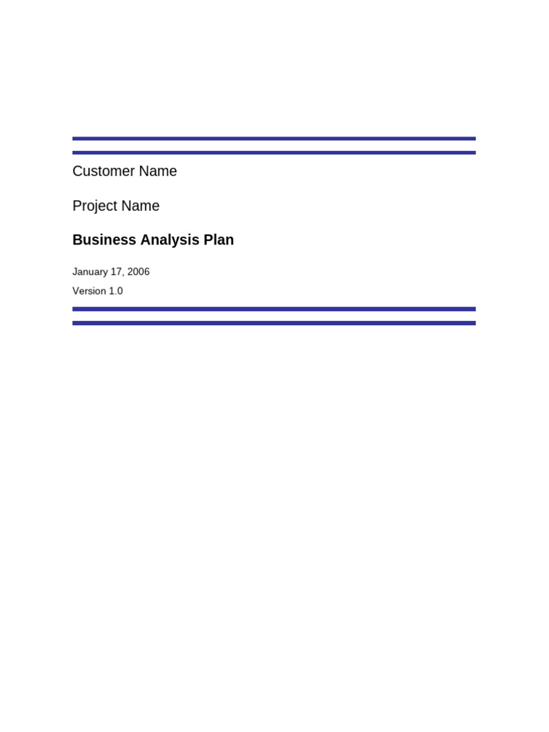 Business Analysis Plan-Revised | PDF | Business Analysis | Usability