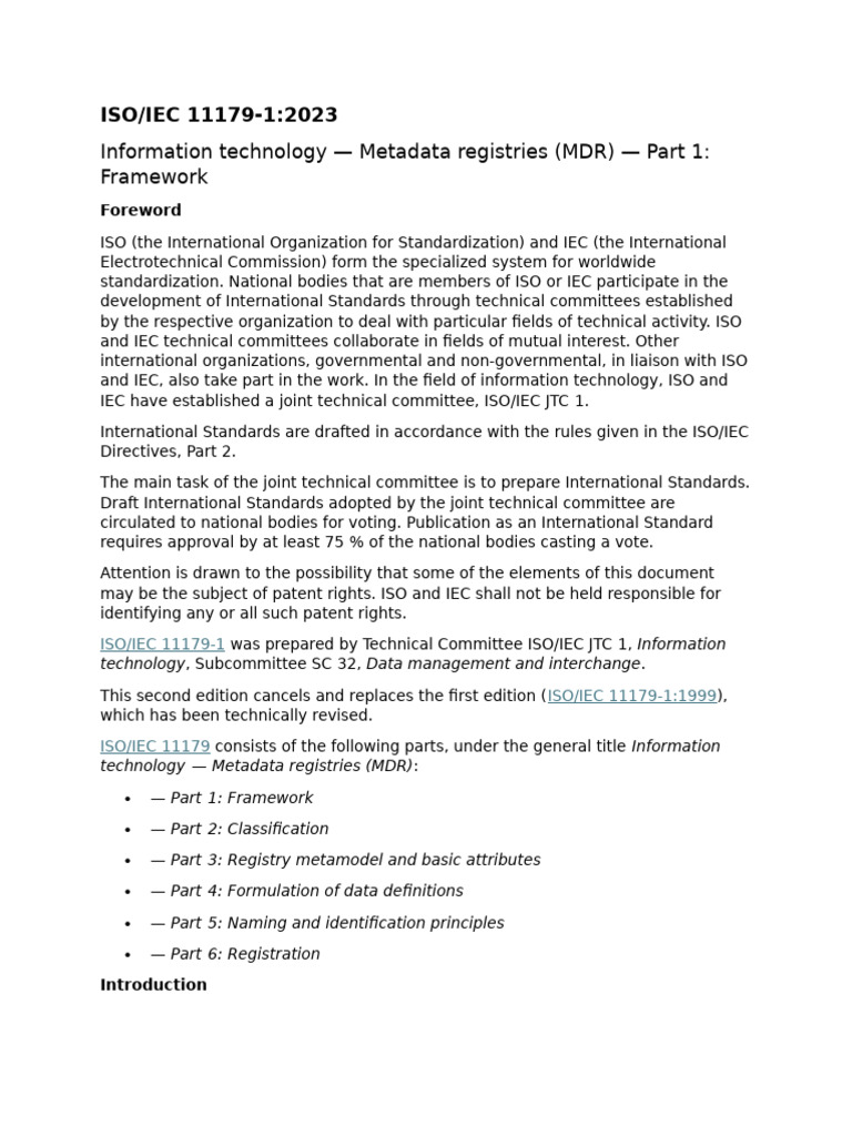 ISO-IEC-11179-1-2023 - Information Technology - Metadata Registries (MDR) - Part 1 Framework ...