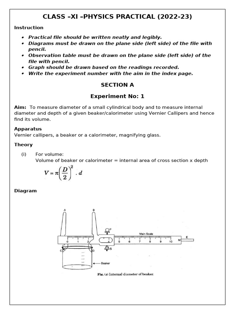 Physics Practicals Term1 Xi | PDF | Pendulum | Oscillation
