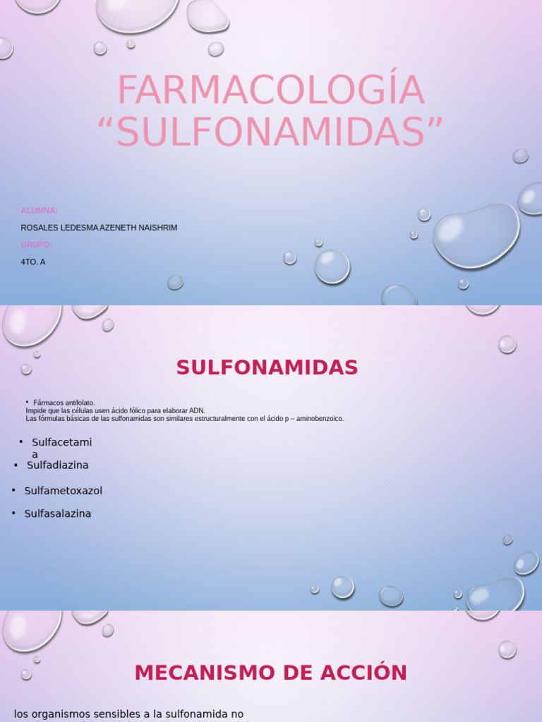 SULFONAMIDAS | PDF | Medicina CLINICA | Especialidades Medicas