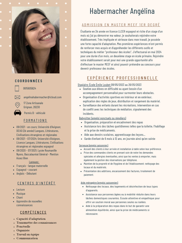 Admission au Master MEEF 1er Degré | PDF