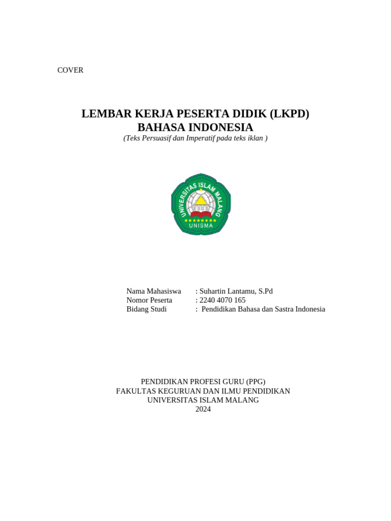 4-Format LKPD-PPG 2024 | PDF