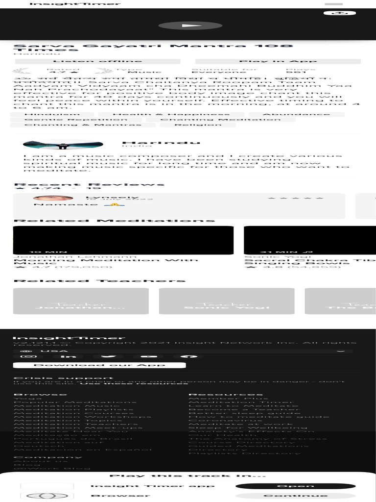 Sarva Gayatri Mantra 108 Times Harindu, Insight Timer | PDF ...