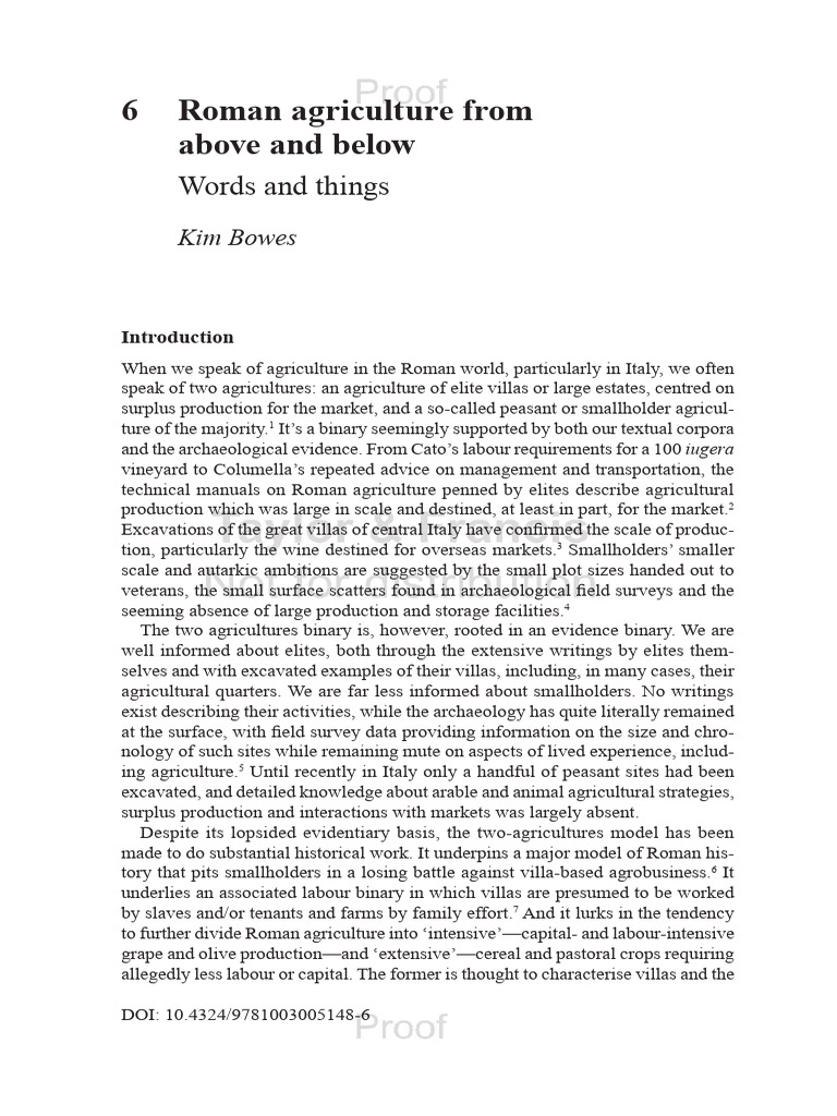 Roman Agriculture From Above and Below W | PDF | Agriculture | Cereals