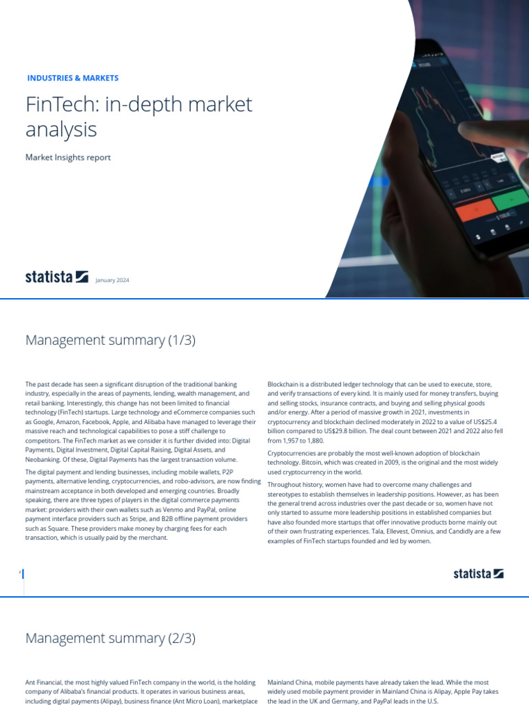 Statista - In-Depth-Report-Fintech | PDF | Cryptocurrency | Payments