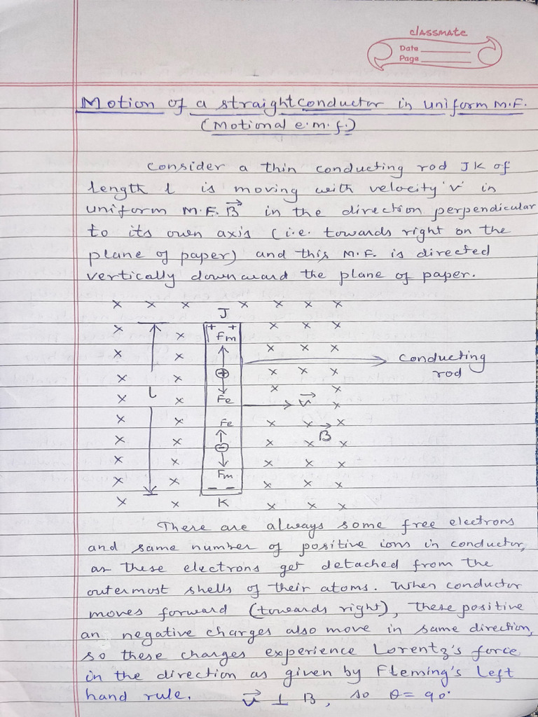 Physics (Motional EMF) | PDF | Electromagnetism | Electricity Physics (Motional EMF) | PDF | Electromagnetism | Electricity