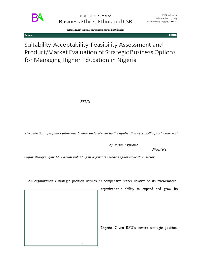 11 20 Suitability Acceptability Feasibility Assessment and Product - 1 | PDF | Swot Analysis ...