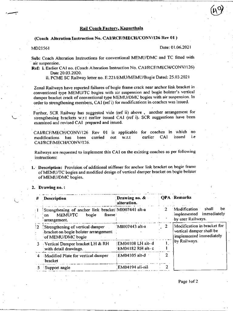 CAI RCF MECH CONV 126 REV 01 1of2 | PDF