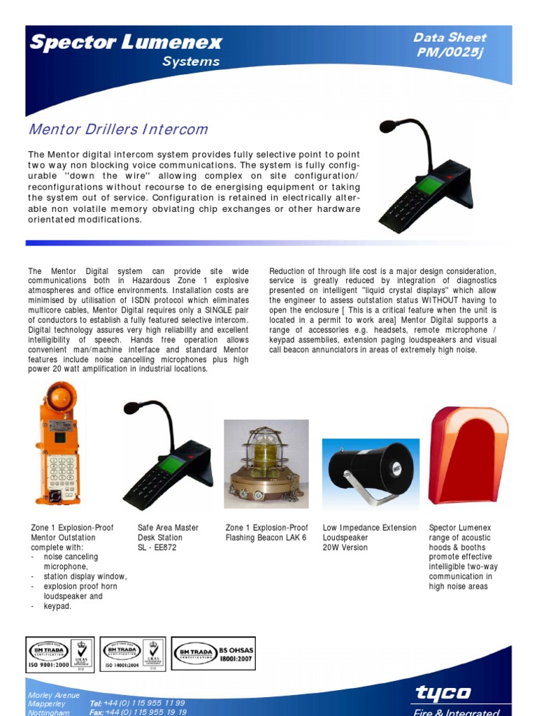 Mentor Talkback System | PDF | Microphone | Loudspeaker