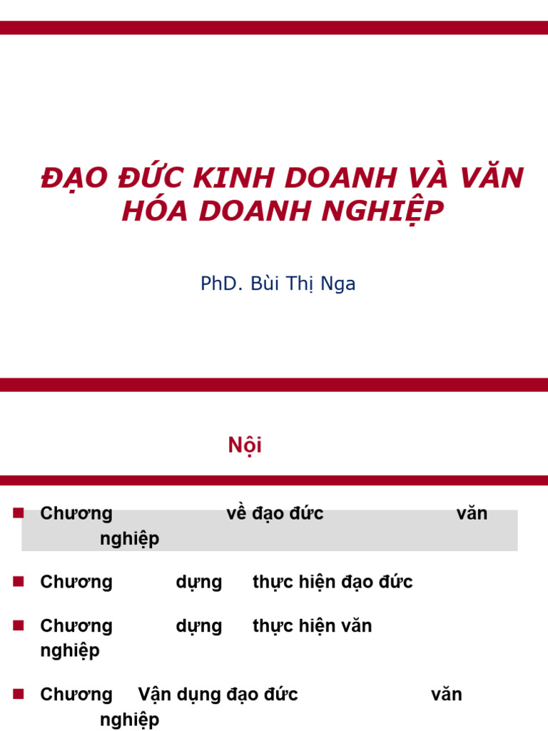 Dao Duc Kinh Doanh Va Van Hoa Doanh Nghiep | PDF
