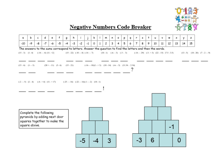 Negative Numbers | PDF