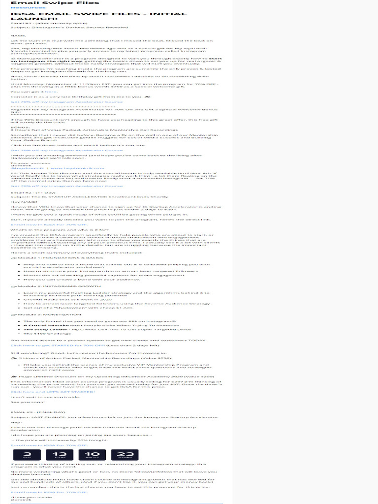 Email Swipe Files | PDF