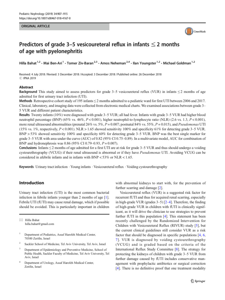 s00467-018-4167-0 Cited by AAP | PDF | Urinary Tract Infection ...