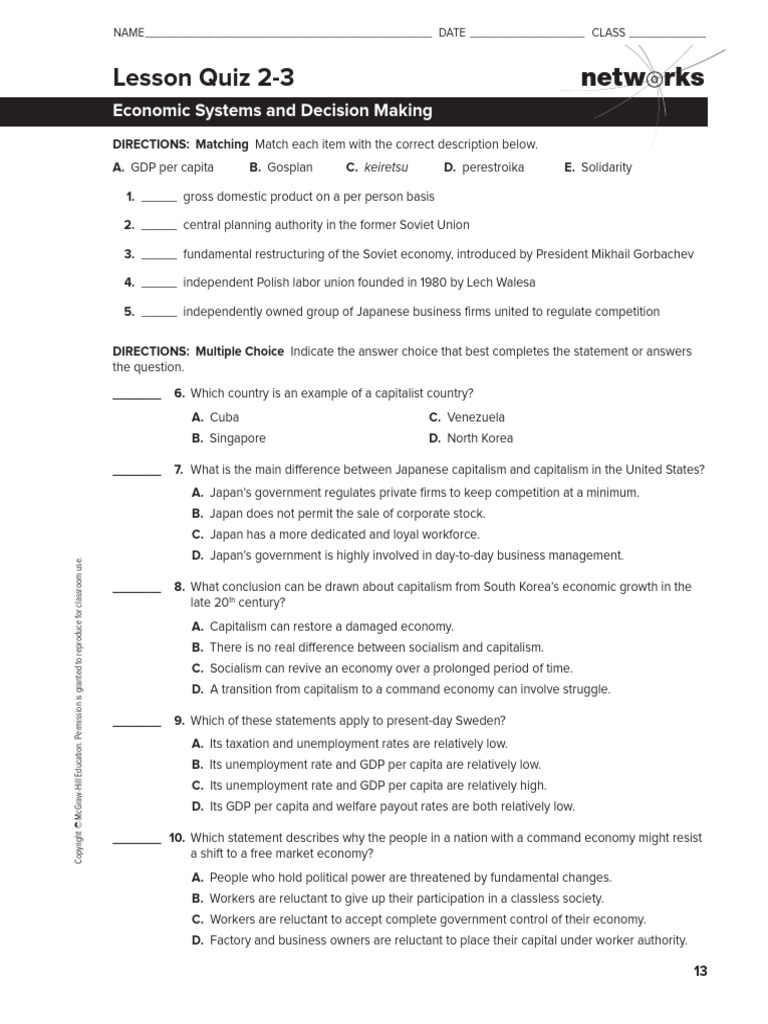 Chapter 2 Lesson 3 Rev | PDF | Capitalism | Socialism