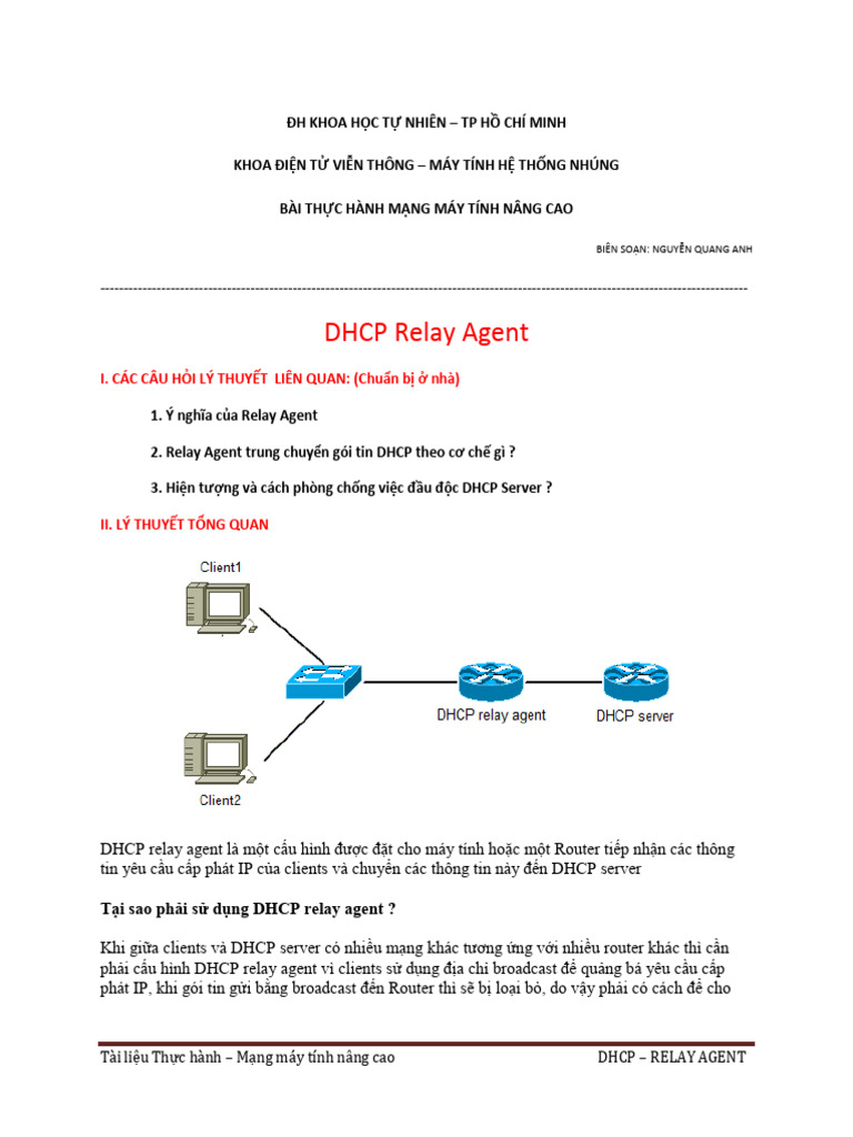 Bài 5 - DHCP RELAY AGENT | PDF