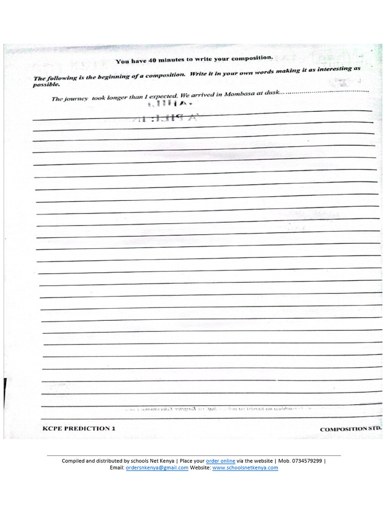 Primary Class 8 Kcpe Prediction Composition 2023 | PDF