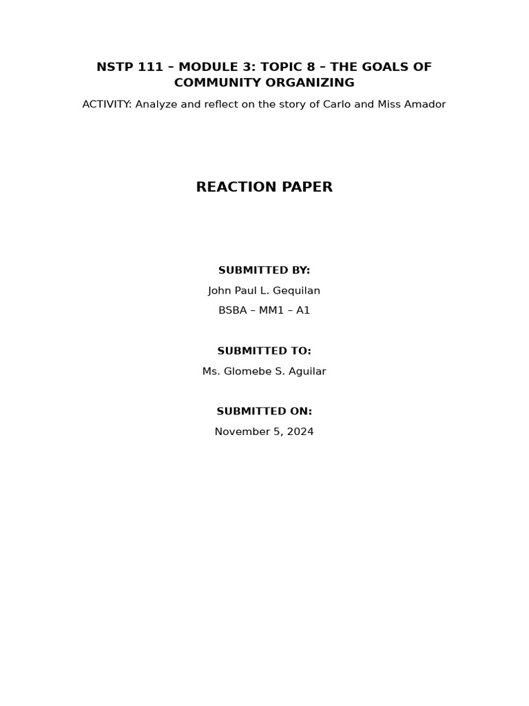 Assignment NSTP | PDF