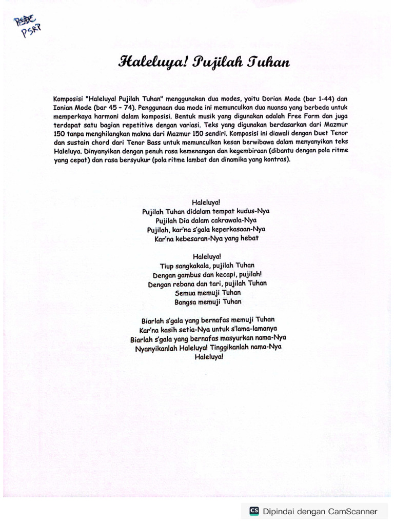 PSRP - Haleluya! Pujilah Tuhan | PDF