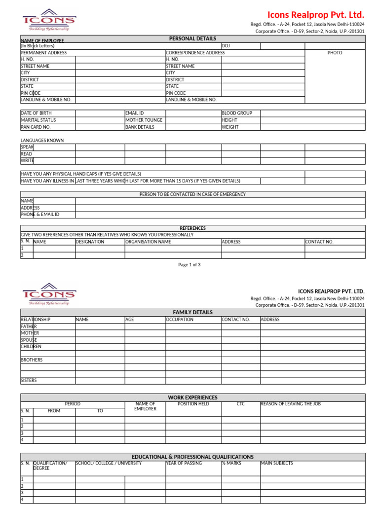 Joining Form - Icons | PDF