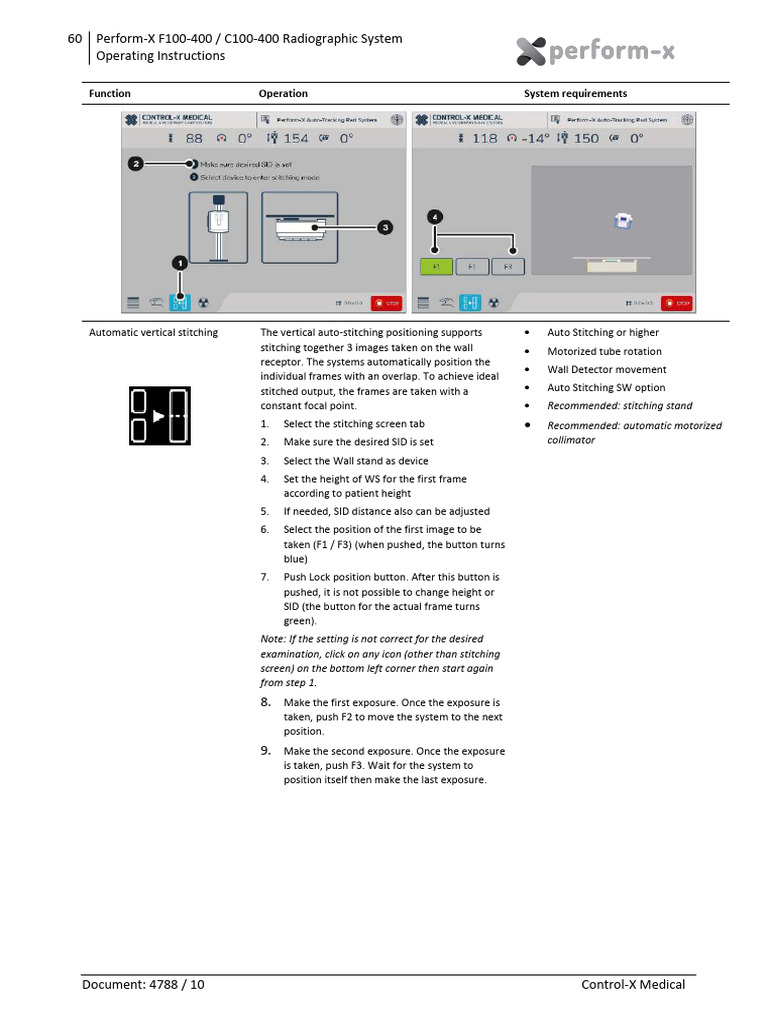 Pages 60 D-4788 - Perform-X F100-400 C100-400 Radiographic System Operating Instructions.a4cd.10 ...