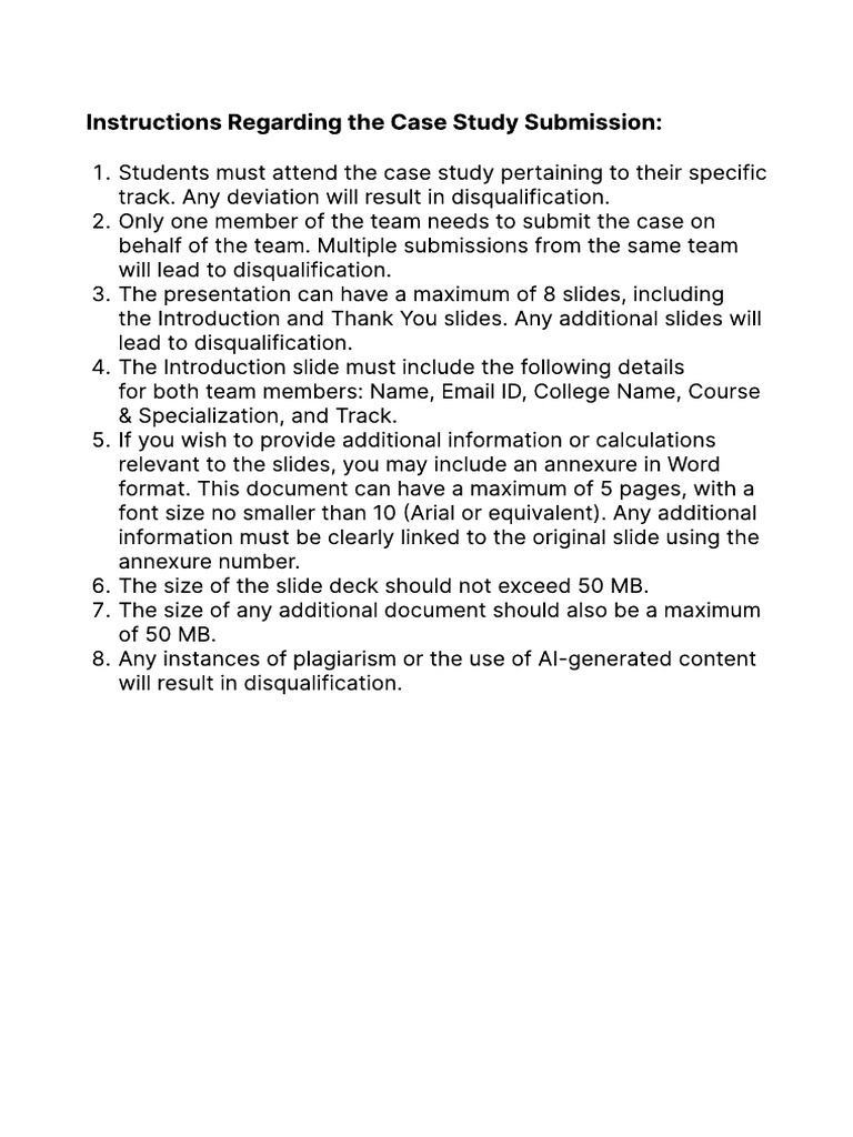 Case Study Submission Guidelines | PDF