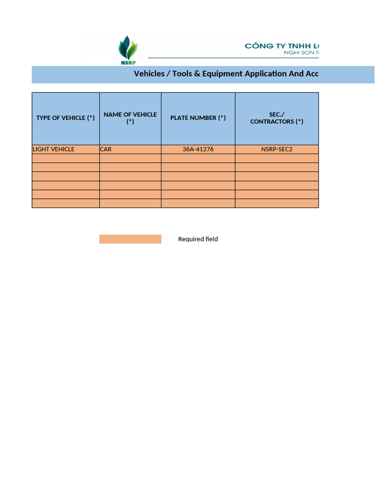 Vehicle Form p2 | PDF | Truck | Vehicles