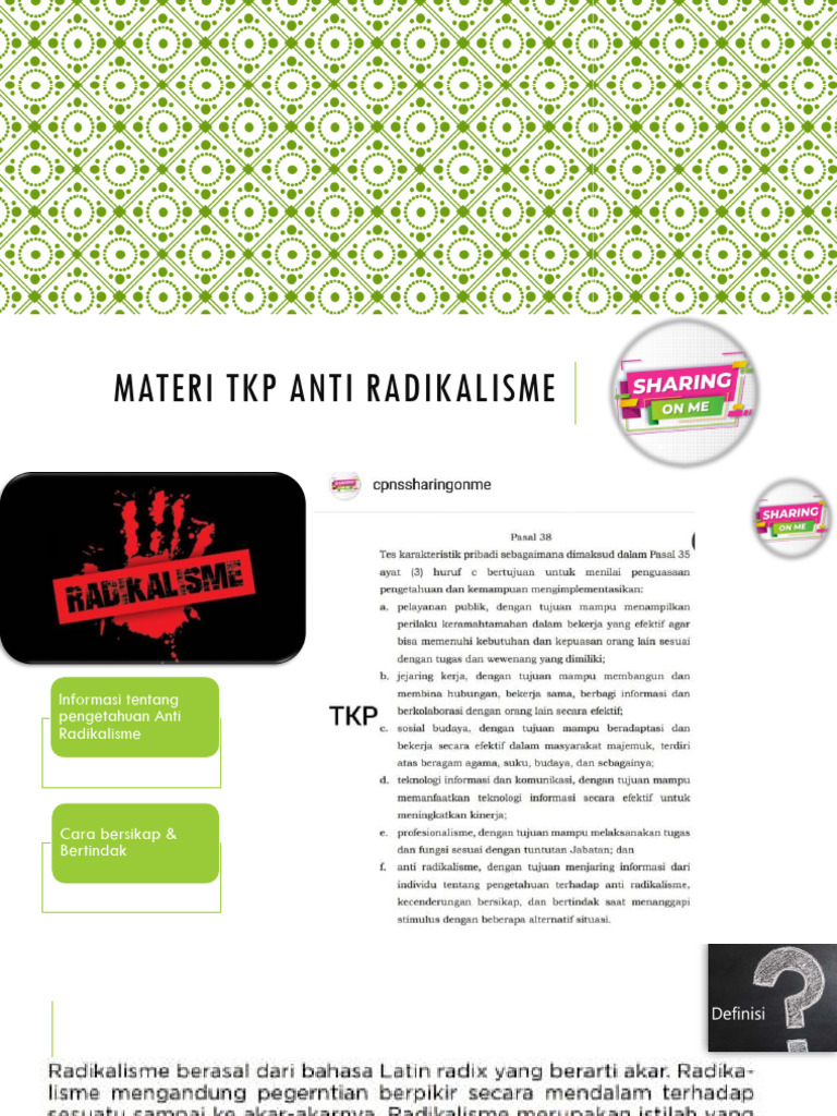 MATERI TKP Anti Radikalisme | PDF | Ilmu Sosial | Kesehatan Holistik