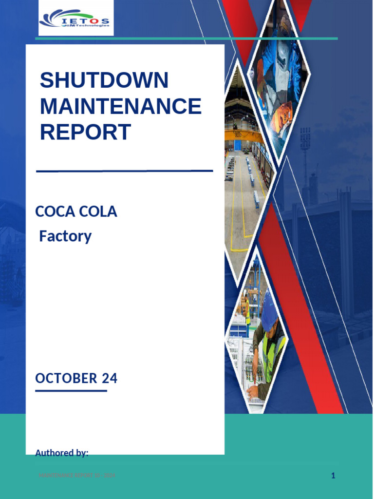 SHUTDOWN Maintenance Report - COCA COLA 2024 | PDF | Hydraulics | Gas Technologies
