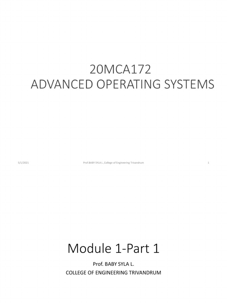 M1 | PDF | Process (Computing) | Operating System