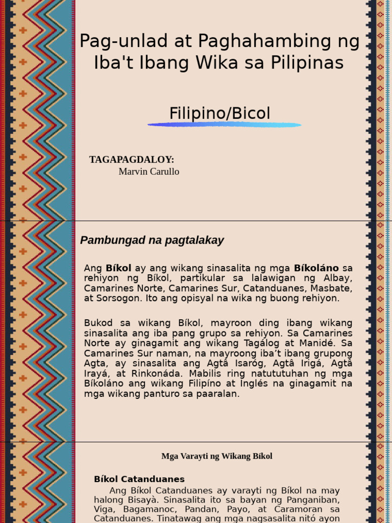 Filipino at Bikol Na Wika | PDF