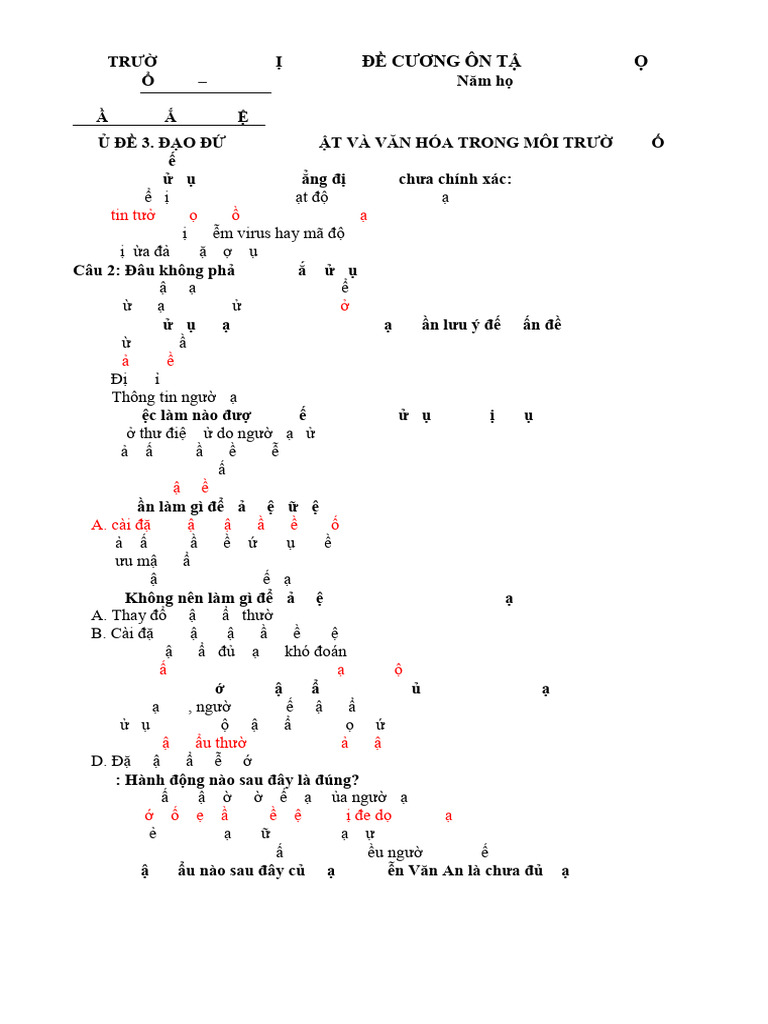 Đề Cương Ôn Tập Hk1- Tin Học Khối 11 | PDF