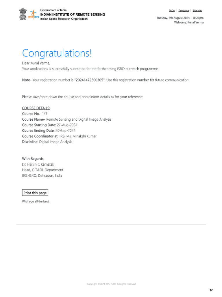 Isro Application | PDF