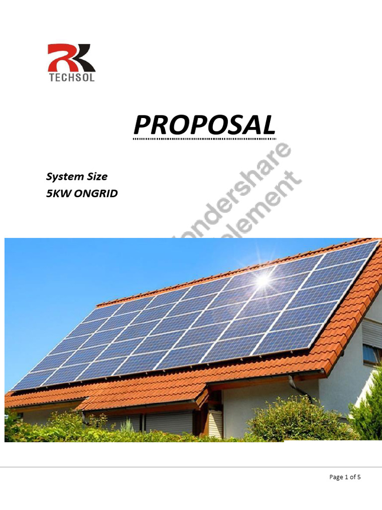 Proposal 5kw OnGrid | PDF | Solar Panel | Sustainable Technologies