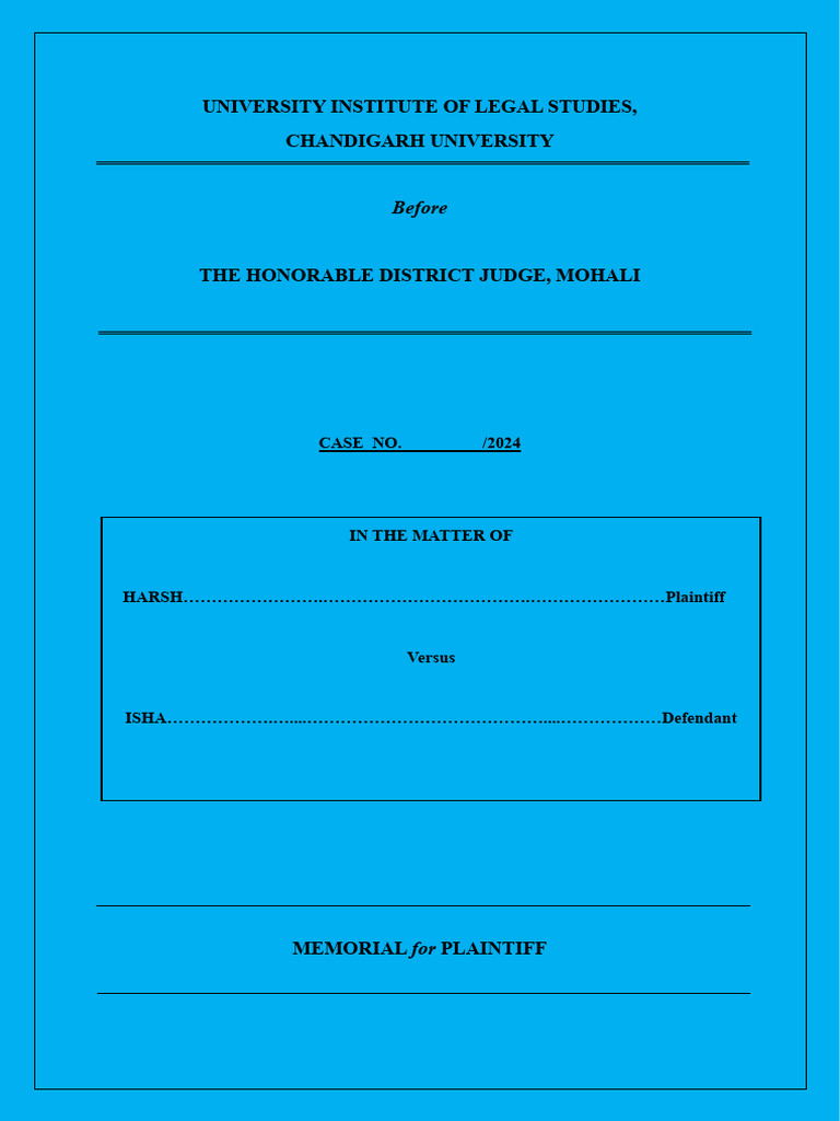 Moot Memorial | PDF | Offer And Acceptance | Affidavit