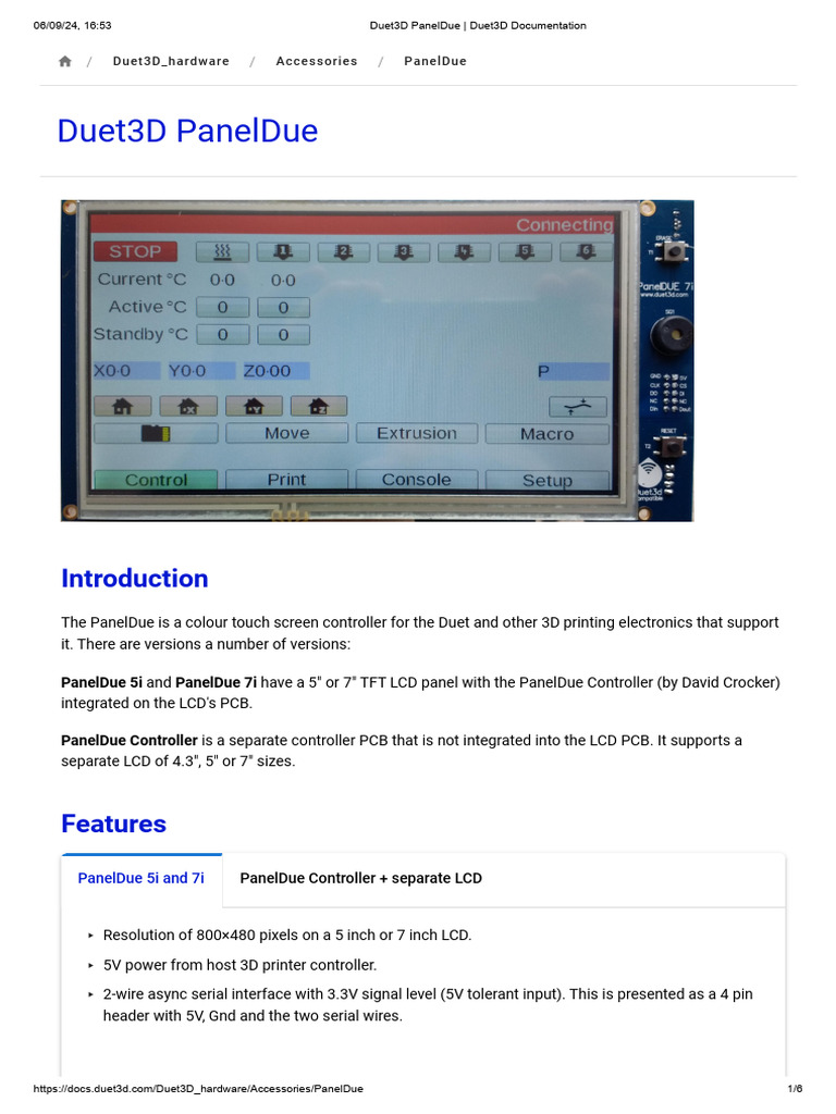 Duet3D PanelDue - Duet3D Documentation - EN | PDF | Liquid Crystal Display | Electrical Connector