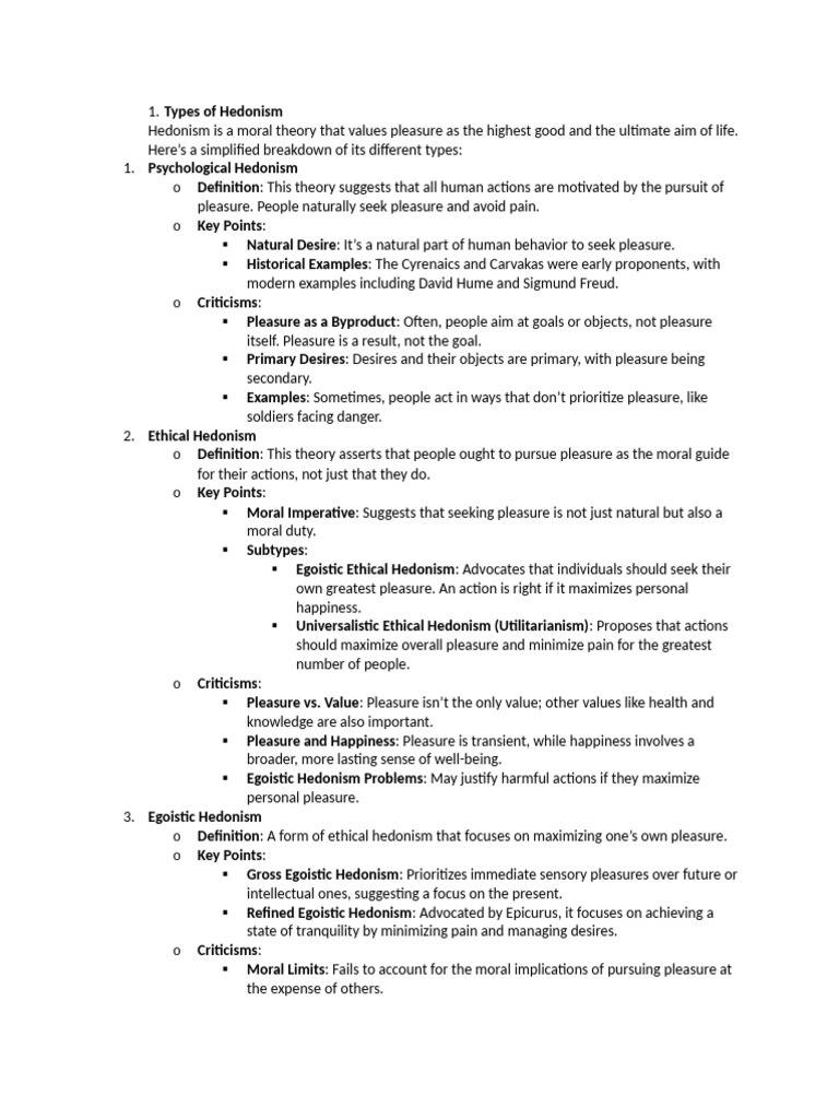 Ethics Pdf Pleasure Hedonism