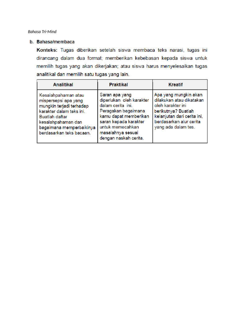 Bahasa Tri-Mind | PDF