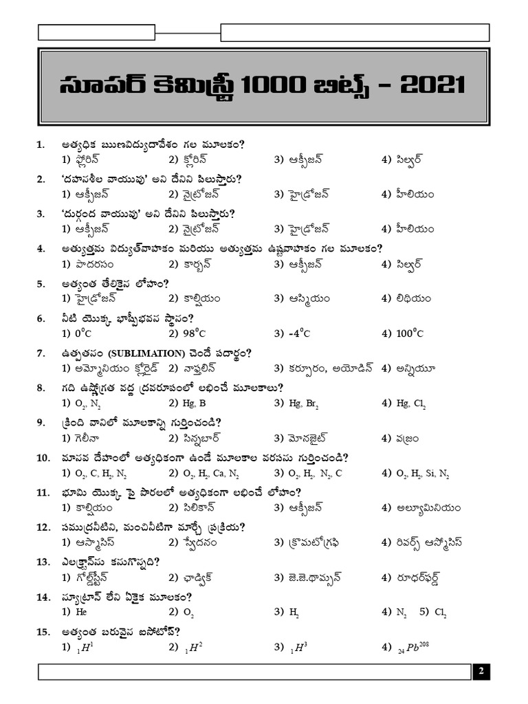 Chemistry 1000 Q (1) - 2-76 | PDF