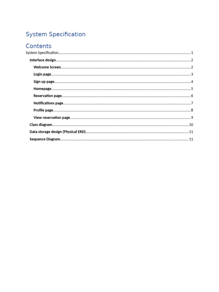System Specification Document | PDF