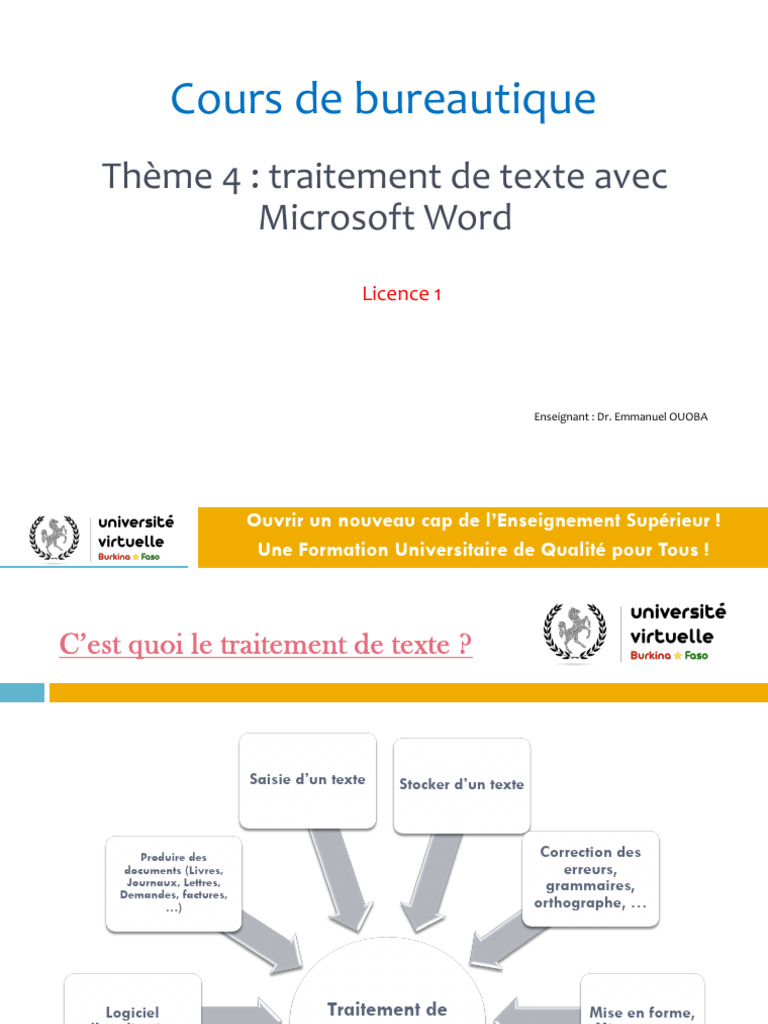 Introduction au traitement de texte | PDF | Microsoft Word | Informatique