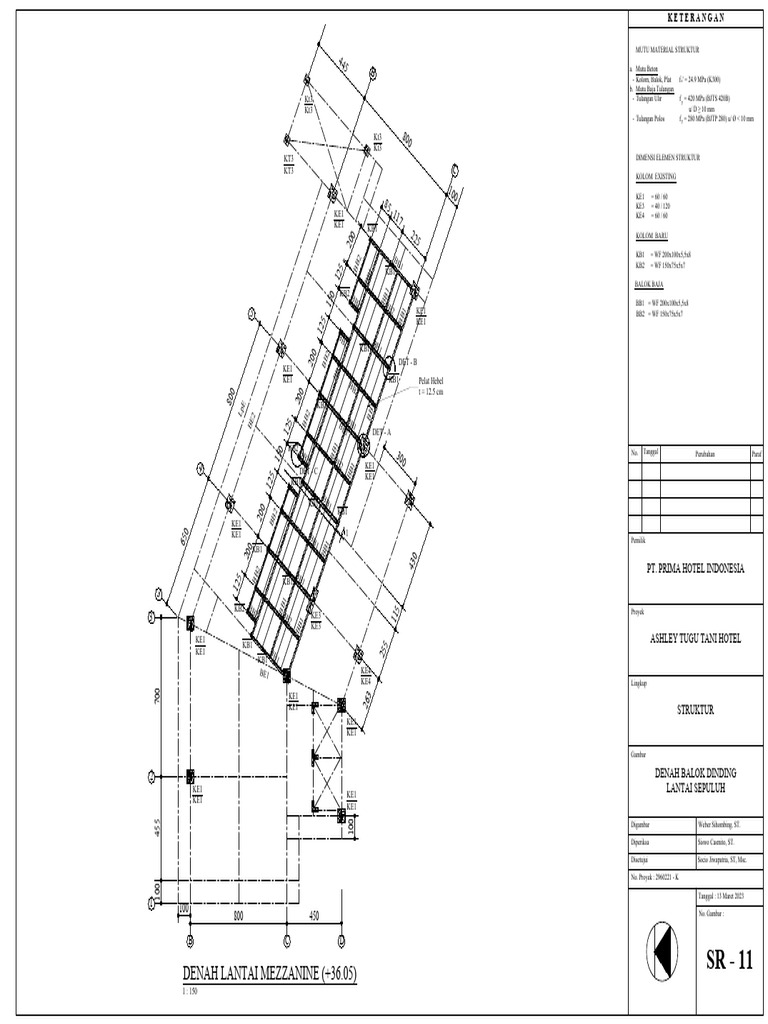SR-11 Denah Balok Dinding Lantai 10 Mezz | PDF