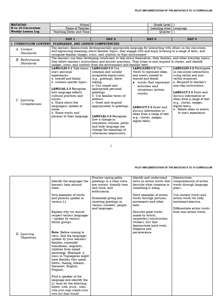 LE Language Q1 Wk5 v2 | PDF | Curriculum | Word