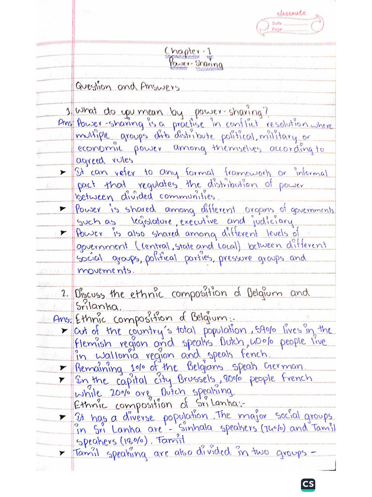 Civics Chapter 1 Power Sharing | PDF